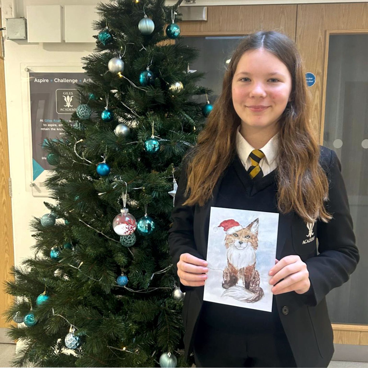 Year 9 Art student designs the official SLAT Christmas Card – Giles Academy